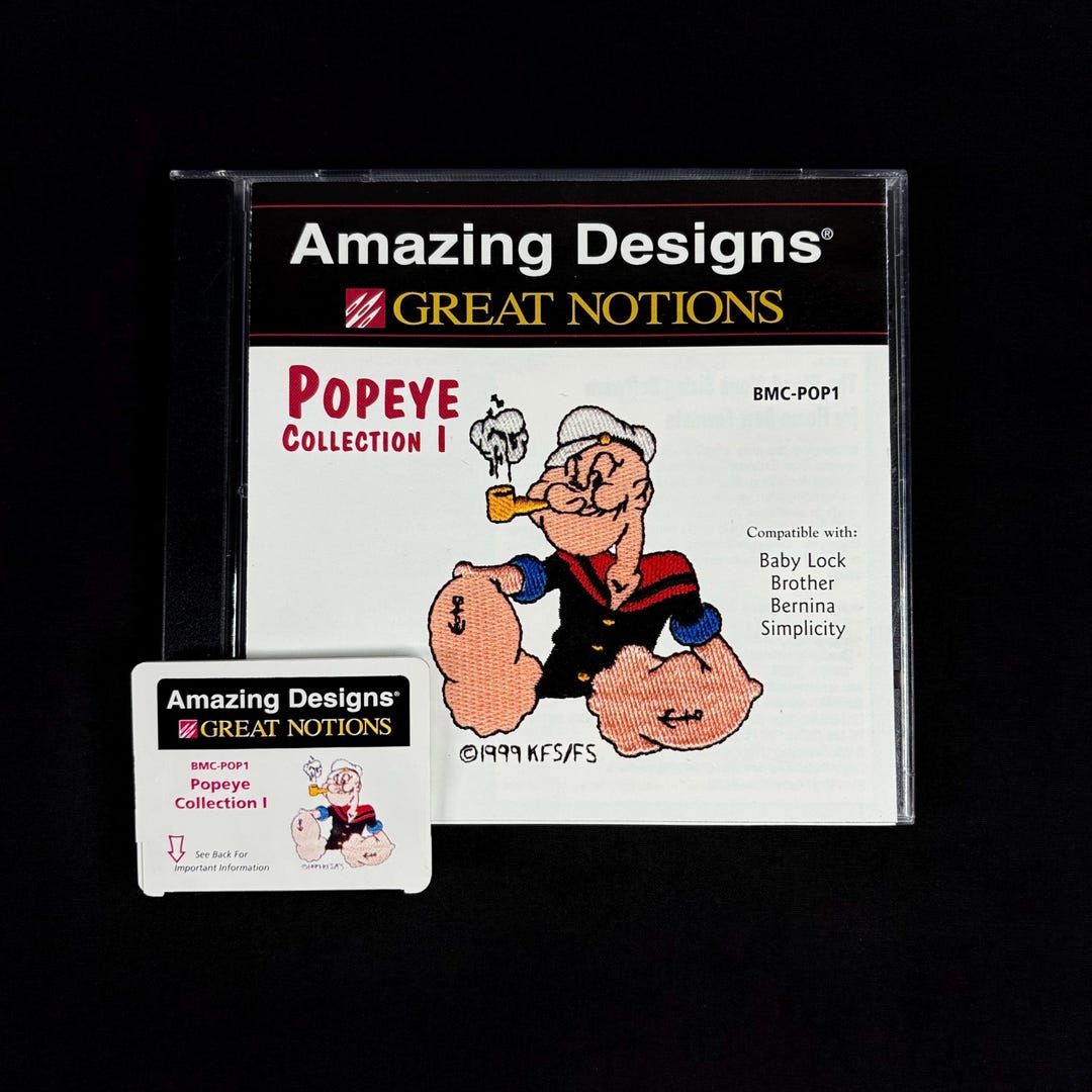 Popeye Collection Embroidery Designs Card for Brother Bernina Deco ...