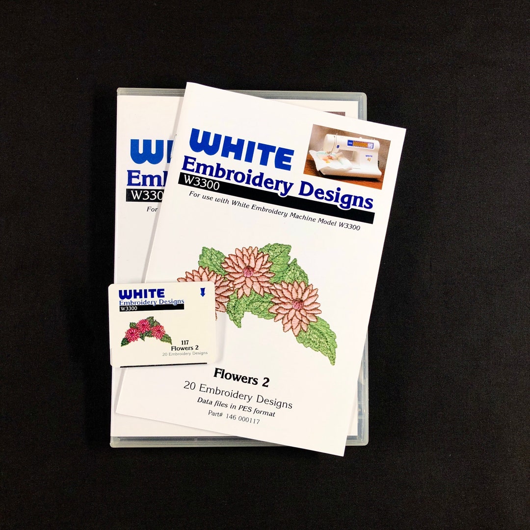 Flowers #2 Embroidery Designs Card for Brother Bernina Deco White Baby ...