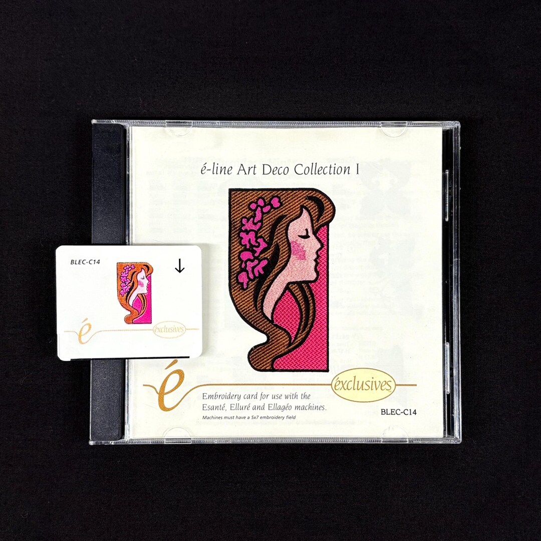 E-line Art Deco Embroidery Designs Card for Brother Bernina Deco White ...