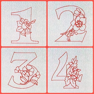 Redwork Alphabet and Numbers Embroidery Designs Floppy Disk for ...