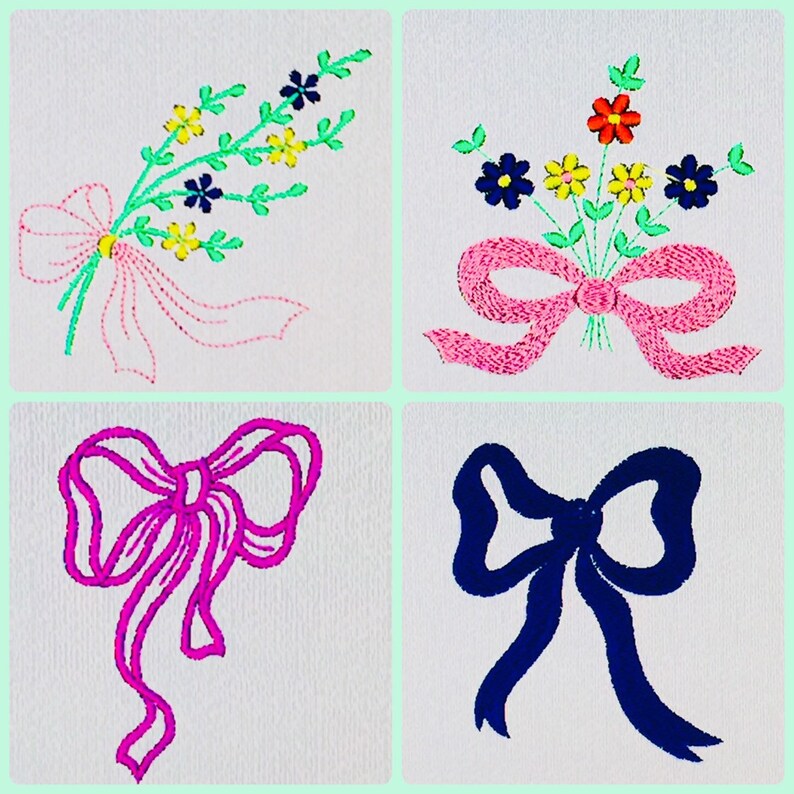 Bows and Hearts Embroidery Designs Floppy Disk for Husqvarna Viking ...