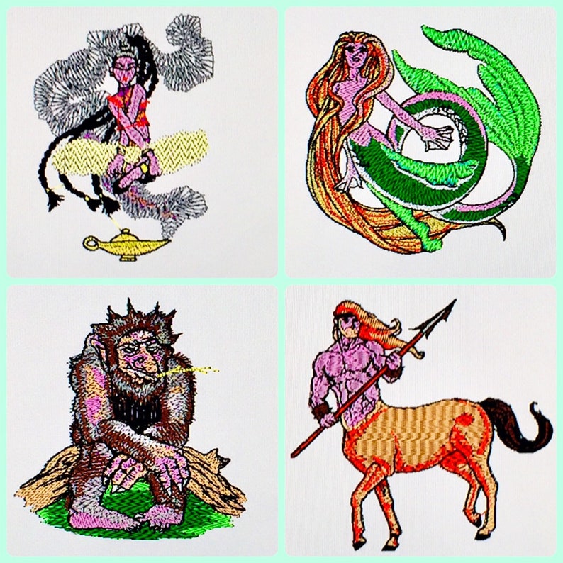 Mythical Figures Embroidery Designs Disk for Husqvarna Viking - Etsy