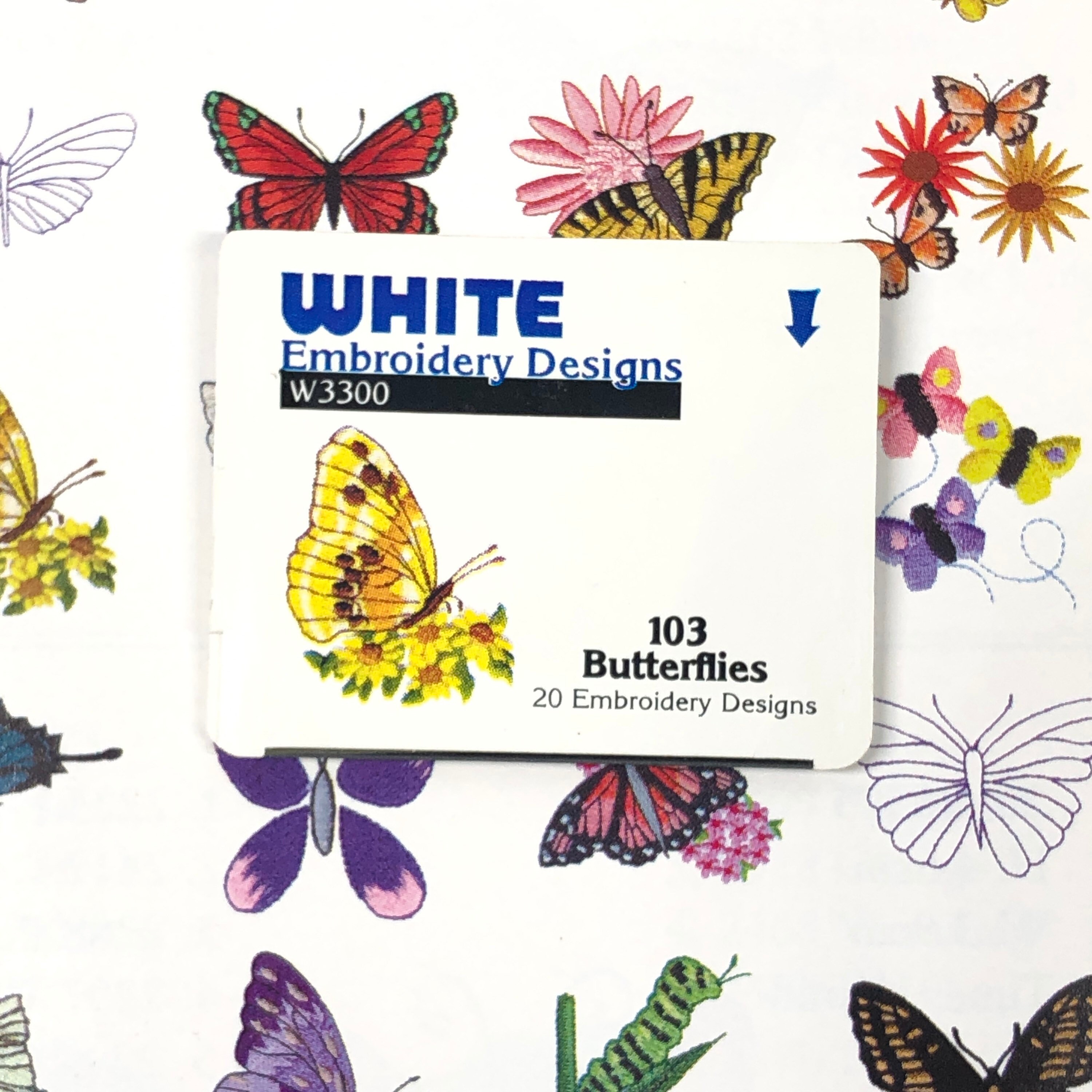 Butterflies Embroidery Designs Card for Brother Bernina Deco White Baby ...