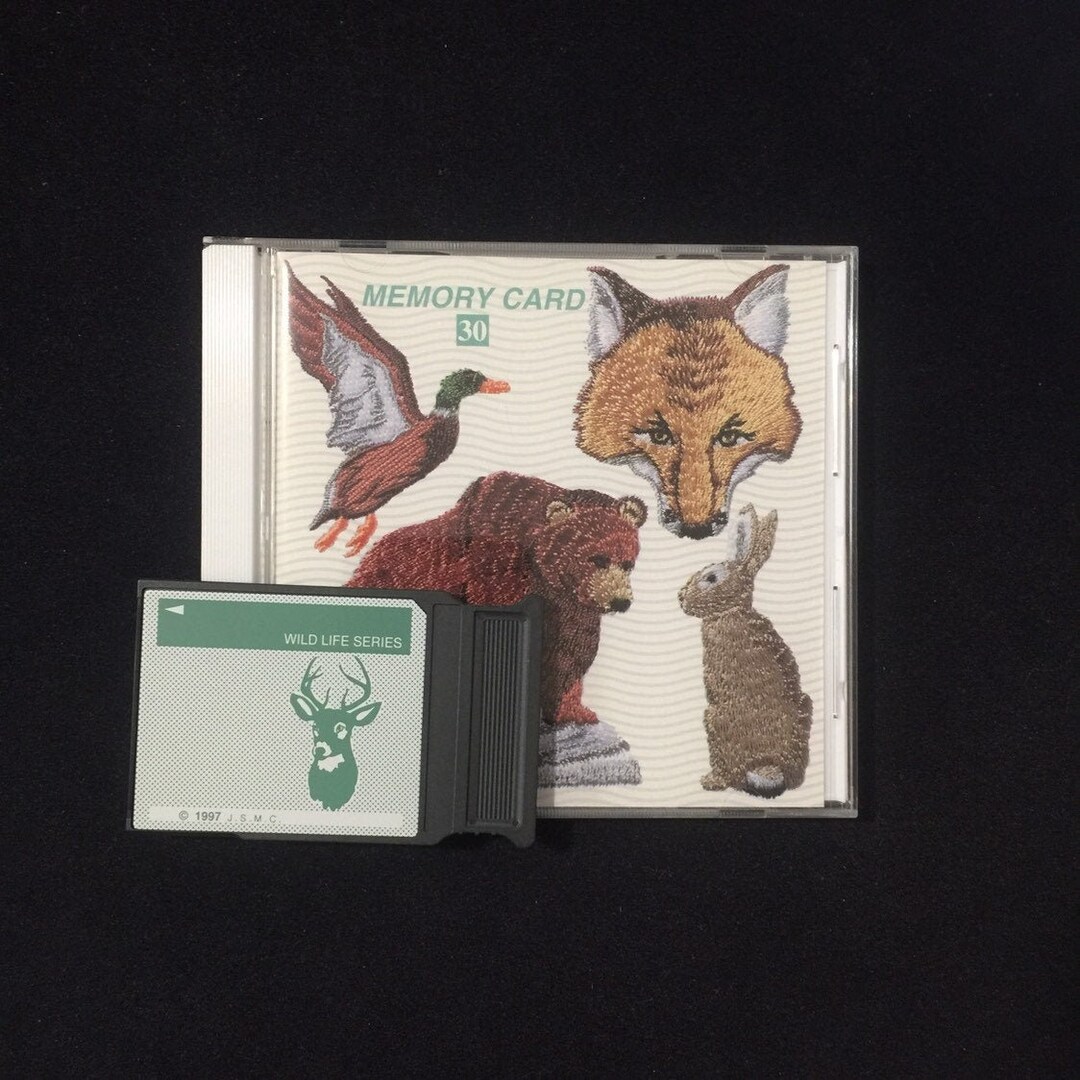 Wild Life Animals Embroidery Designs Card #30 for Janome Elna & Kenmore ...