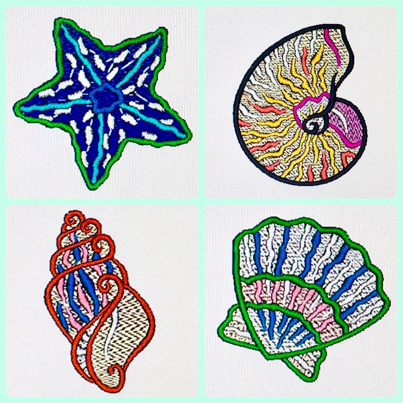 Fancy Sea Shells Embroidery Designs Disk for Husqvarna Viking Designer ...