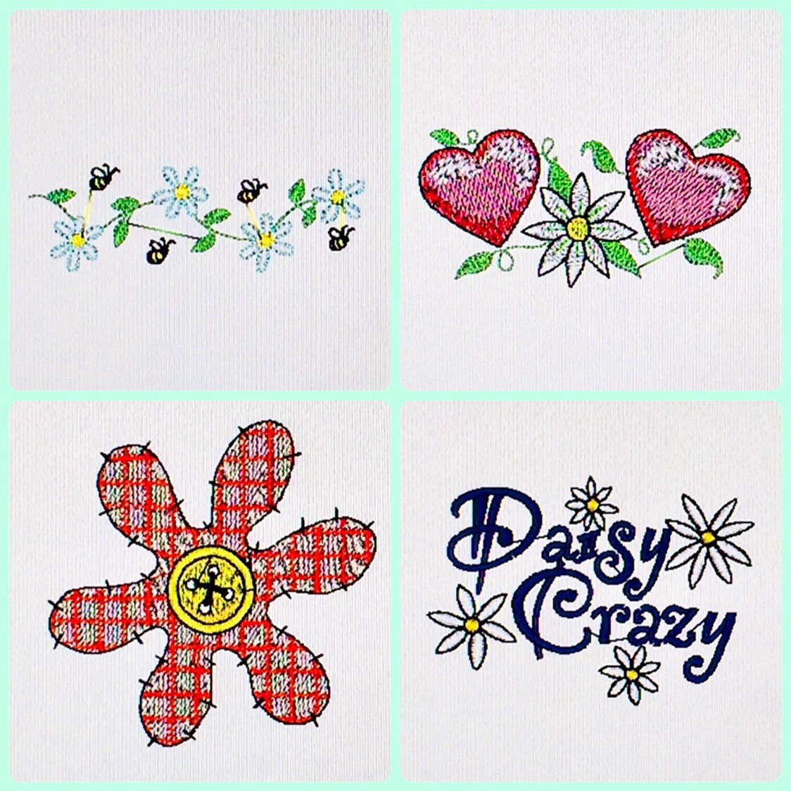 Daisy Flowers Embroidery Designs Disk for Husqvarna Viking Designer 1 ...