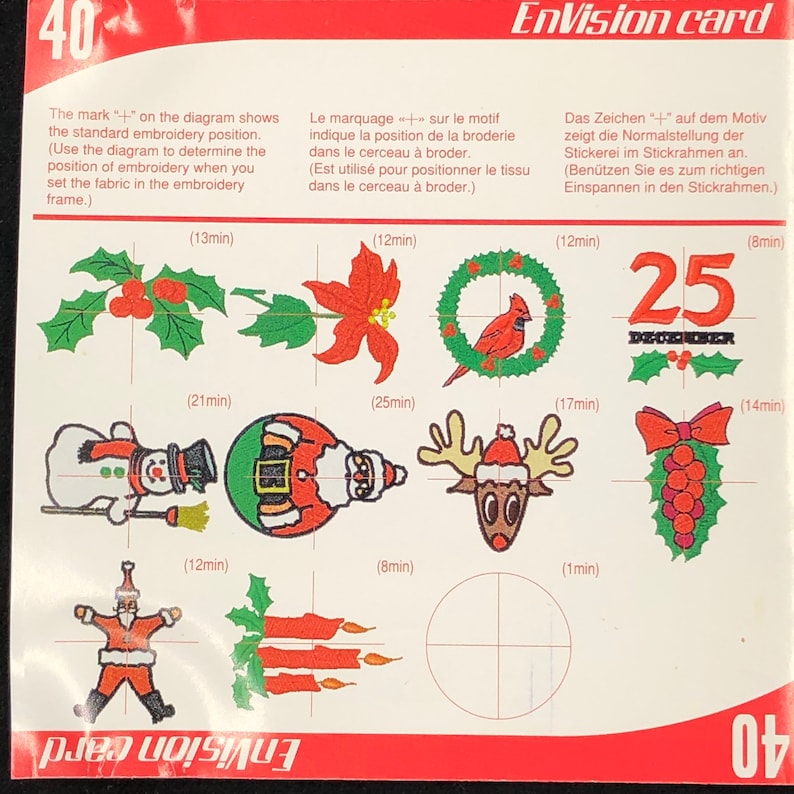 Envision Embroidery Designs Card #40 Christmas II Designs for Janome ...