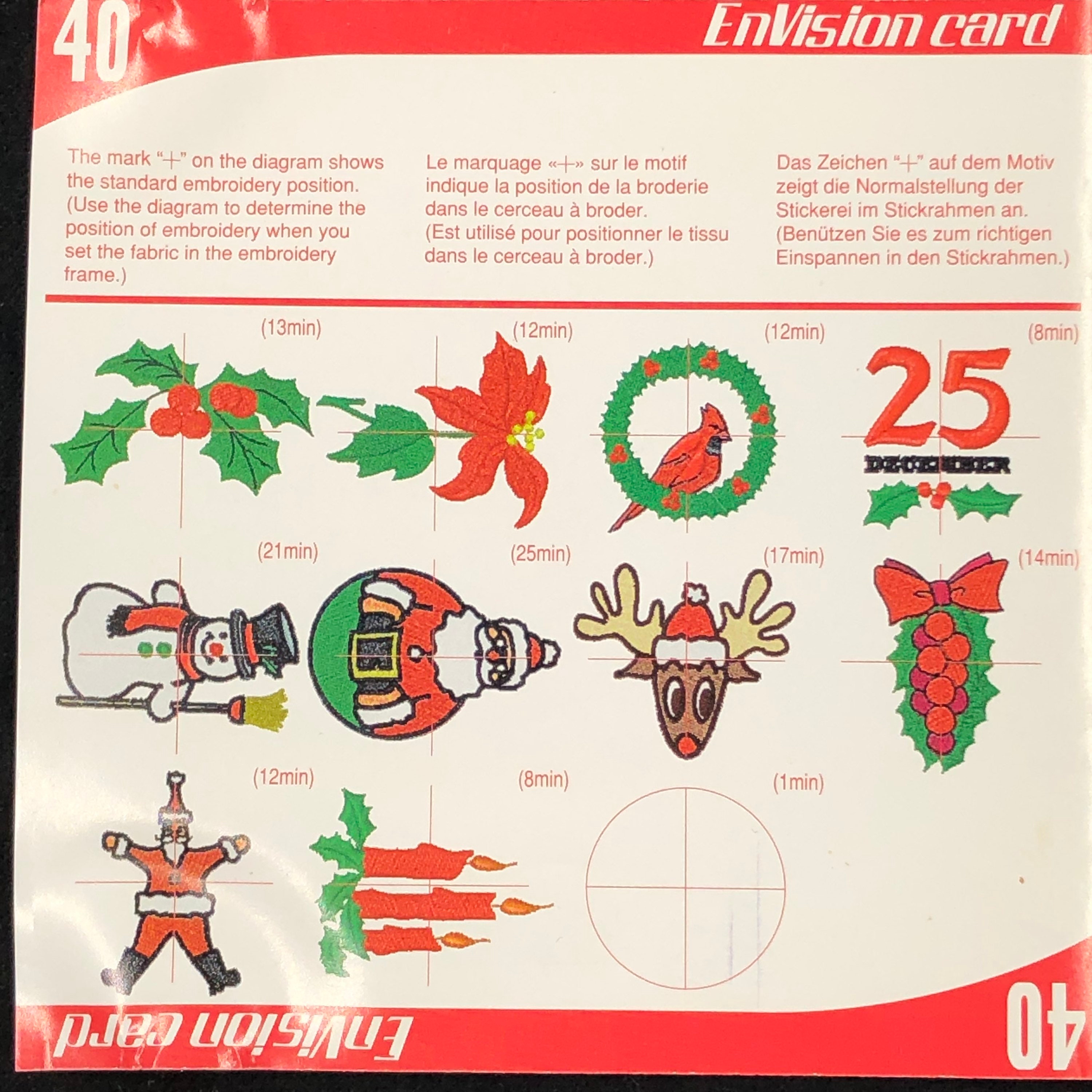 Envision Embroidery Designs Card #40 Christmas II Designs for Janome ...
