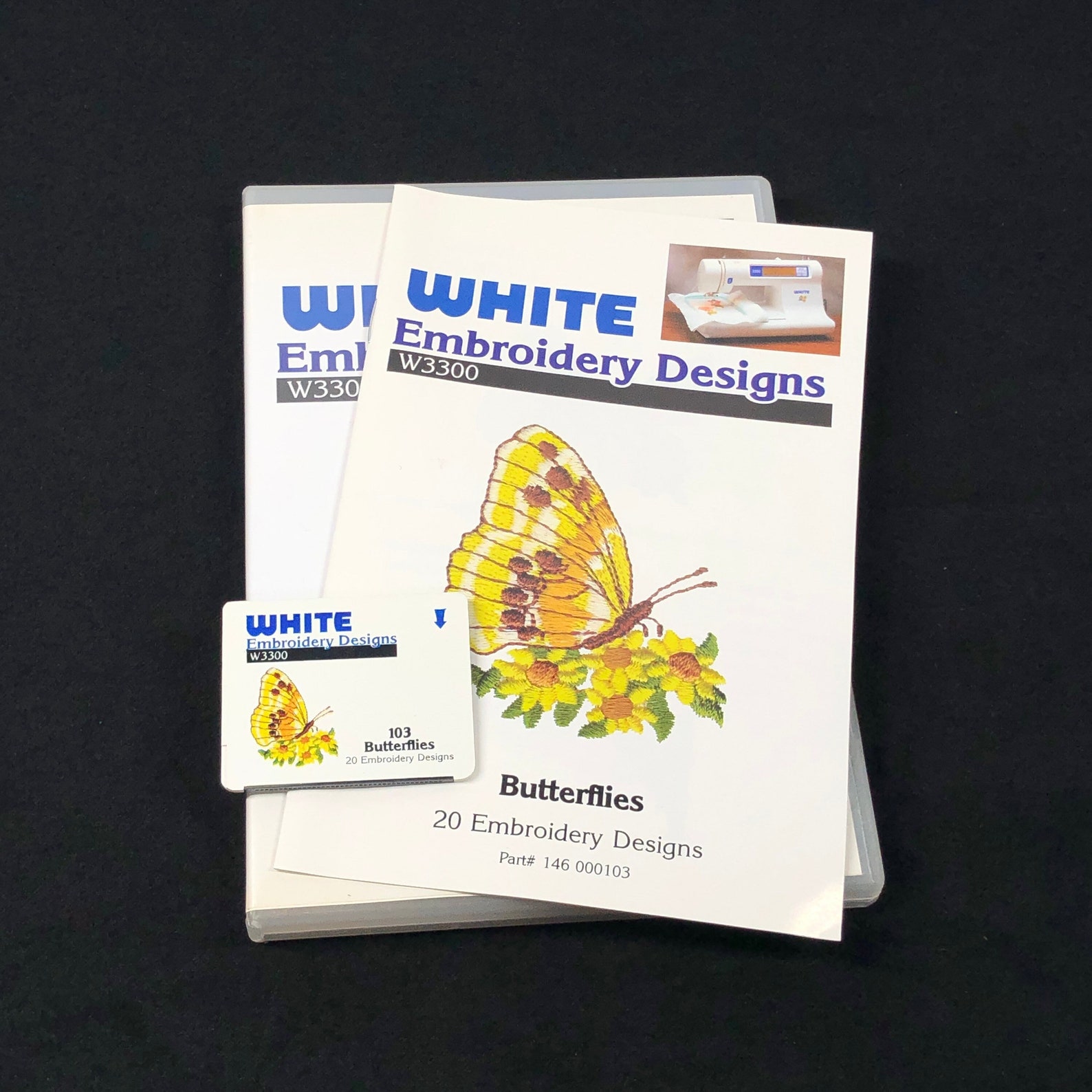 Butterflies Embroidery Designs Card for Brother Bernina Deco White Baby ...