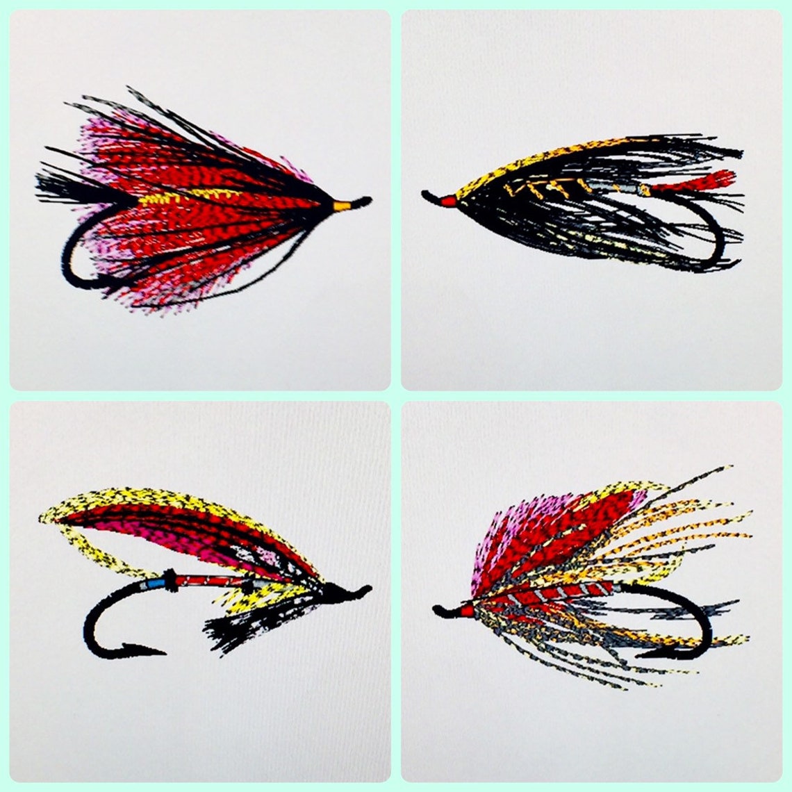 Fly Fishing and Lures #2 Embroidery Designs Floppy Disk for Husqvarna ...