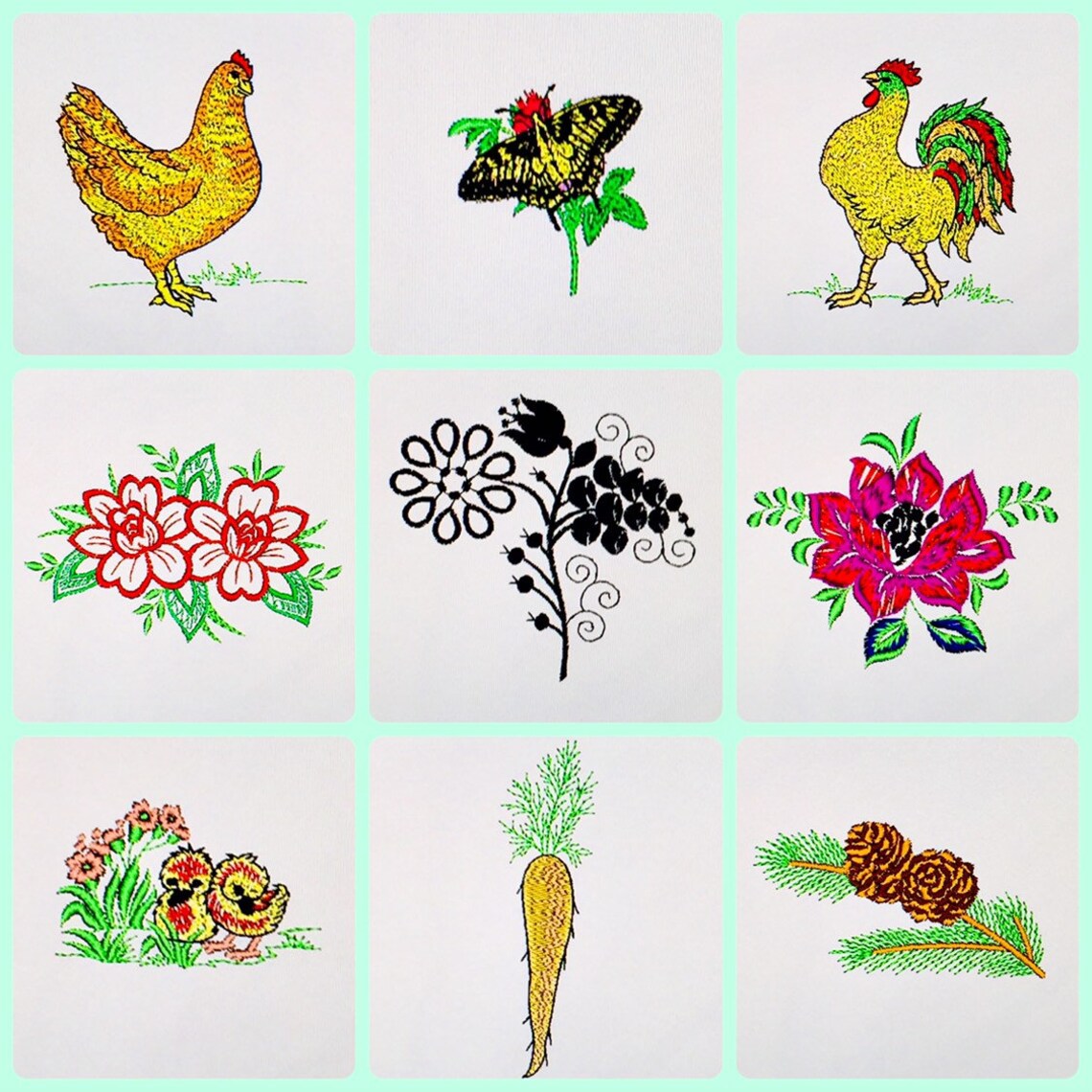 Sampler 3 of 50 Embroidery Designs Floppy Disk for Husqvarna - Etsy