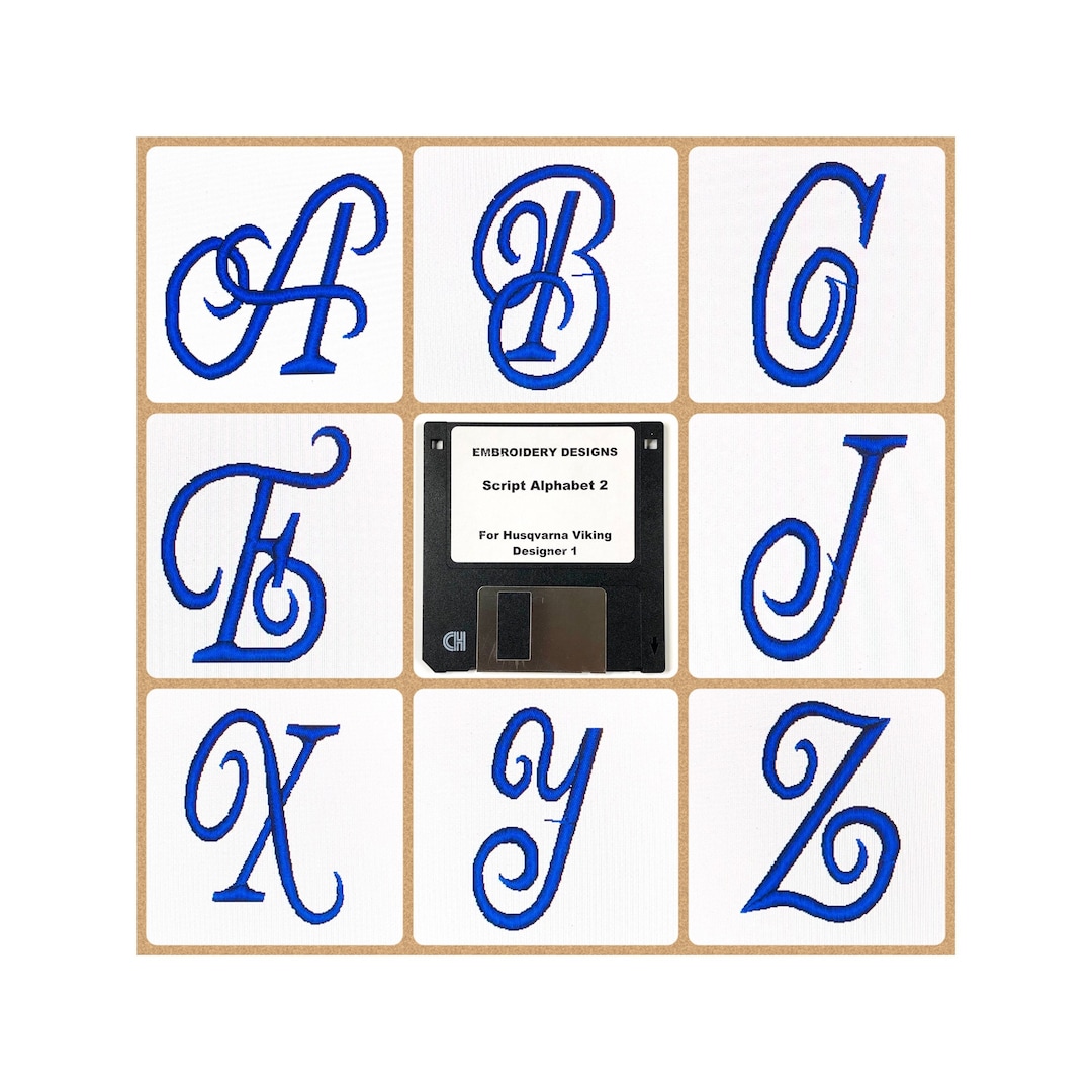 Script Alphabet #2 Embroidery Designs Disk for Husqvarna Viking ...
