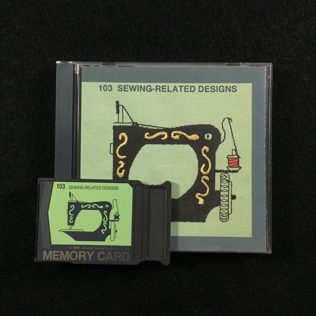 Sewing Related Embroidery Designs Card #103 for Janome Elna Kenmore ...