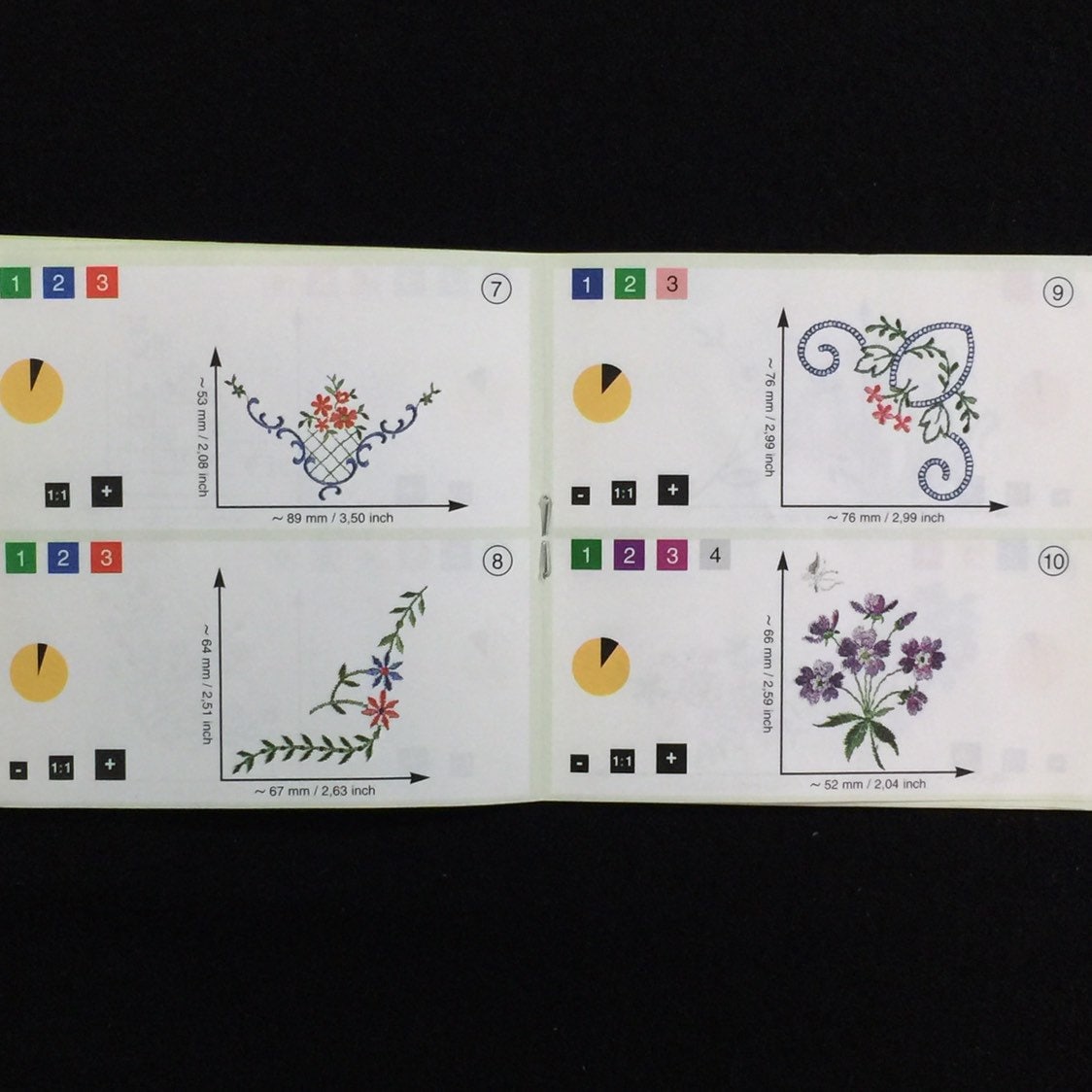 Scattered Flowers Embroidery Designs Card 28 for Pfaff Creative 7570 ...