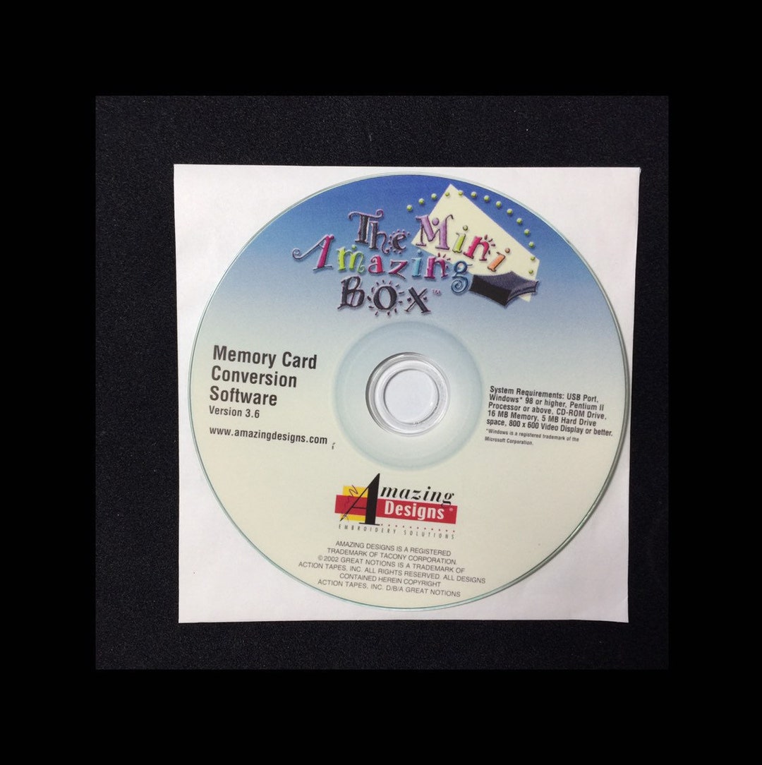 Installation CD for Mini Amazing Box- Embroidery Card Converter ...