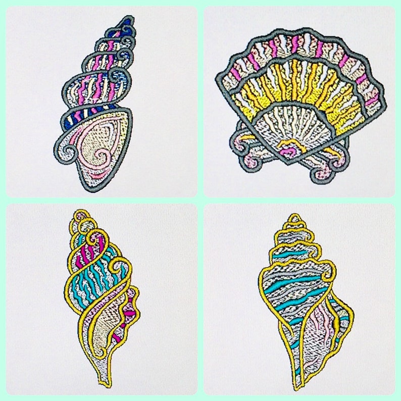 Fancy Sea Shells Embroidery Designs Disk for Husqvarna Viking Designer ...