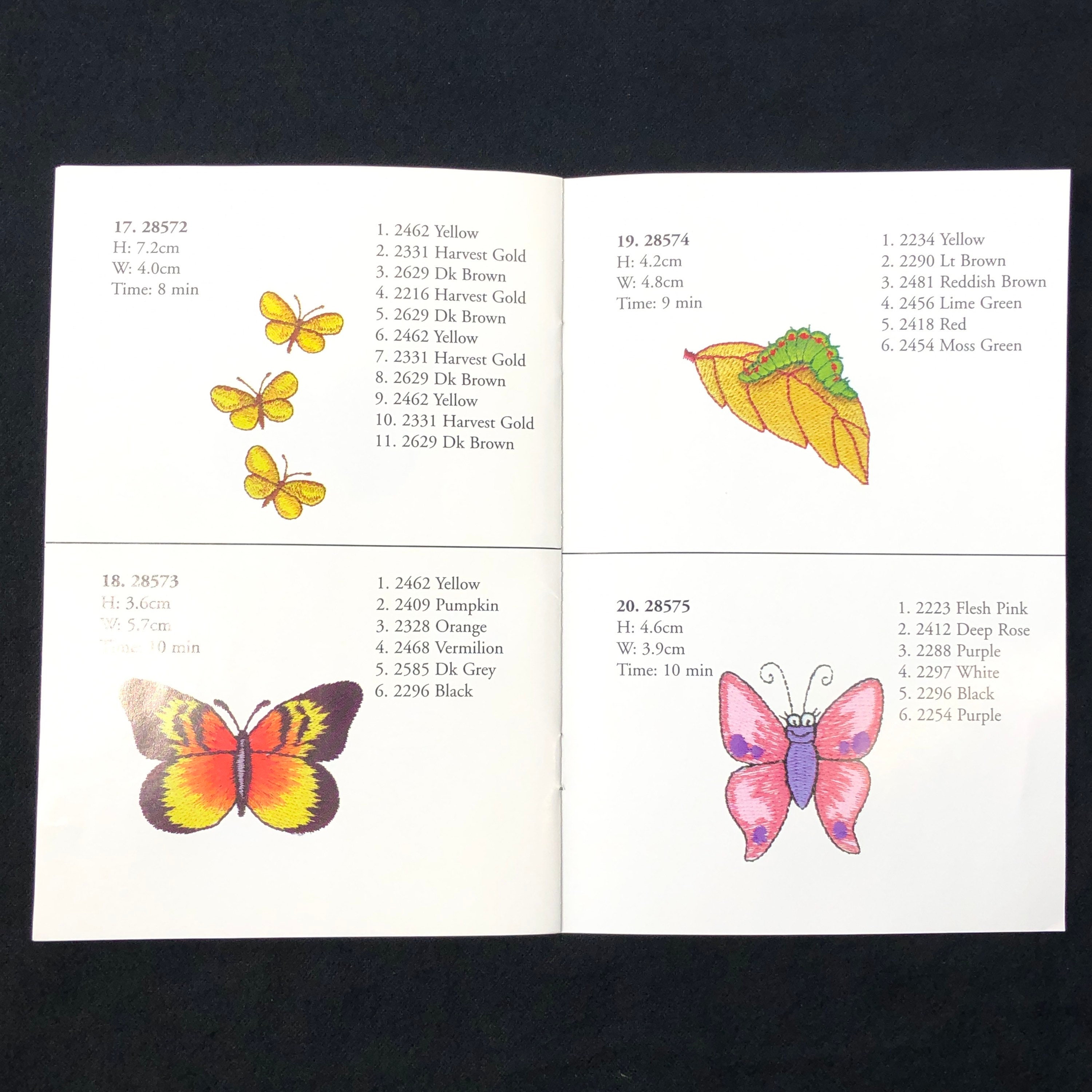 Butterflies Embroidery Designs Card for Brother Bernina Deco White Baby ...