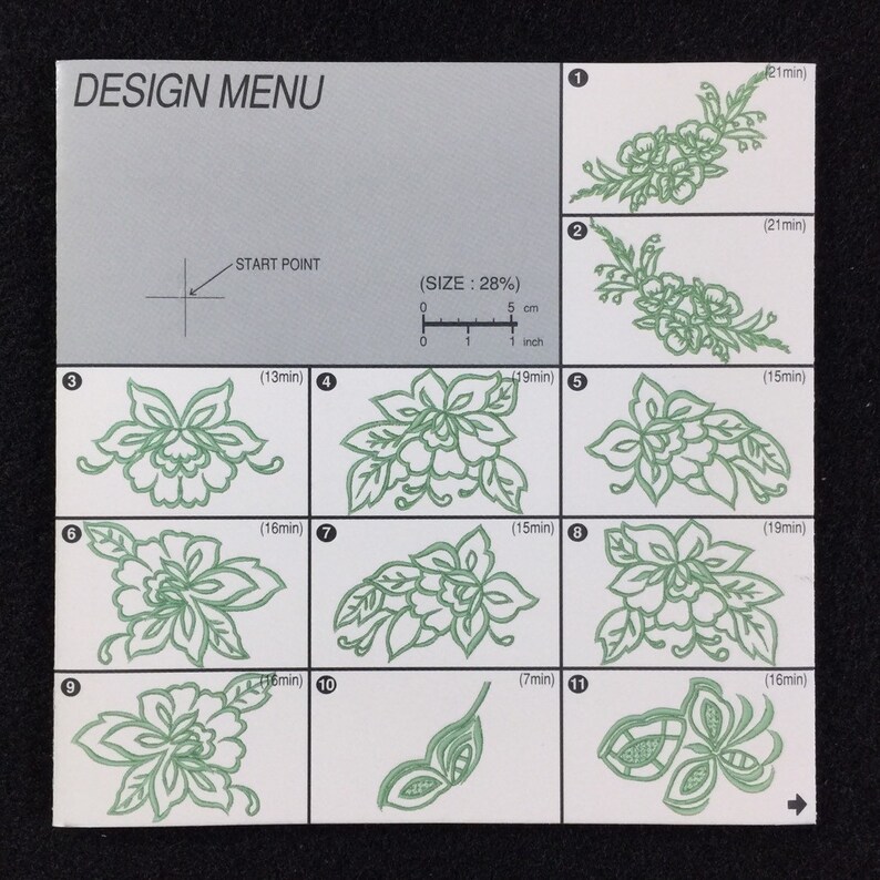 Big Floral Embroidery Designs Card for Janome Elna Kenmore Embroidery ...