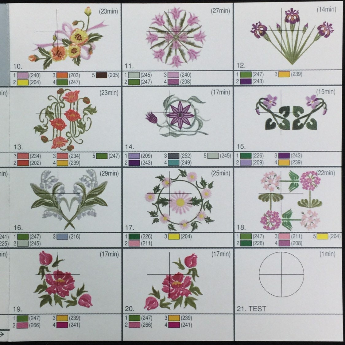 Floral I Embroidery Designs Card #121 for Janome Elna Kenmore ...