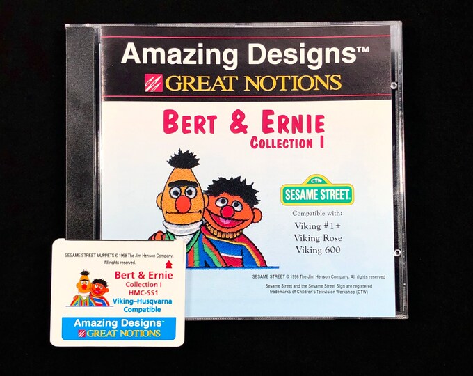 Bert and Ernie Embroidery Designs Card for Husqvarna Viking Rose ...