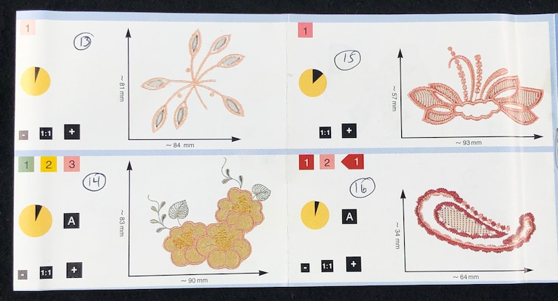 Richelieu Embroidery Designs Card #7 for Pfaff Creative 7570 7560 ...