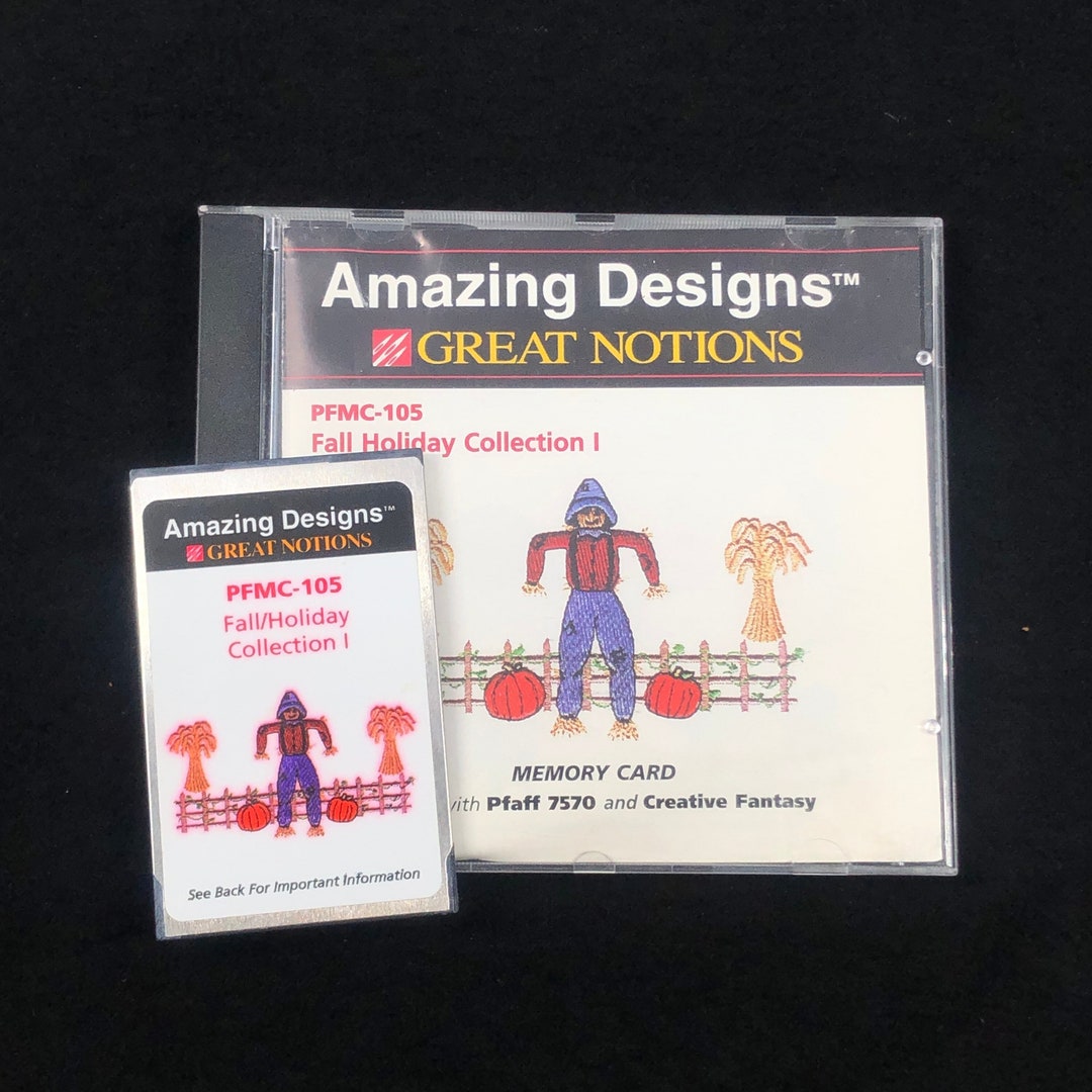 Fall Holiday Embroidery Designs Card for Pfaff 7570, 7560 and Creative ...