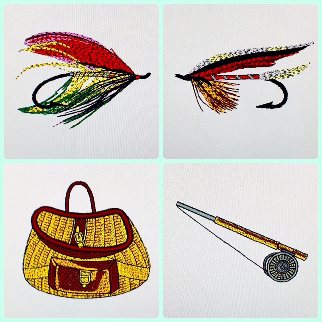 Fly Fishing and Lures 2 Embroidery Designs Floppy Disk for Husqvarna ...