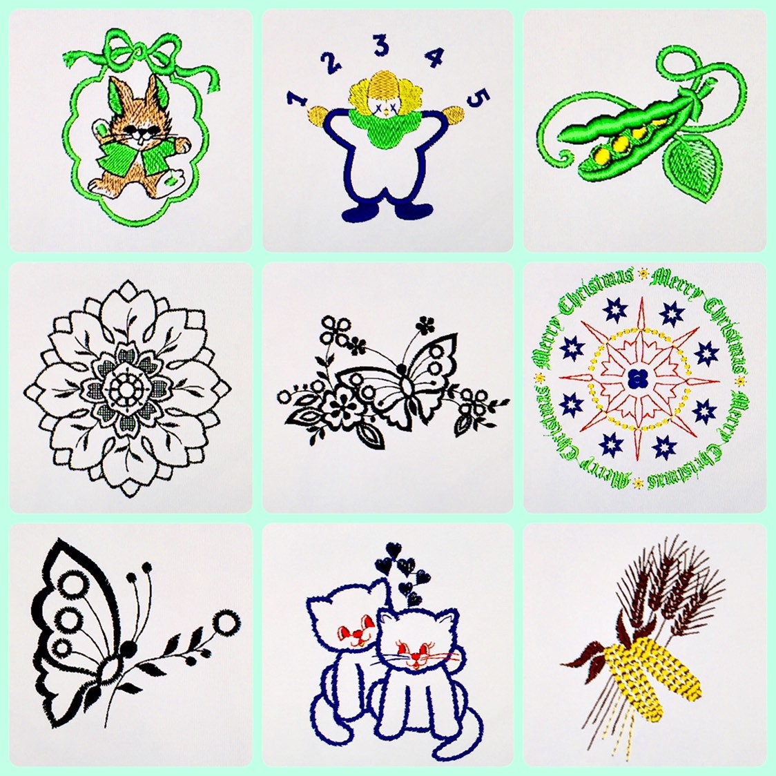 Sampler 3 of 50 Embroidery Designs Floppy Disk for Husqvarna Viking ...