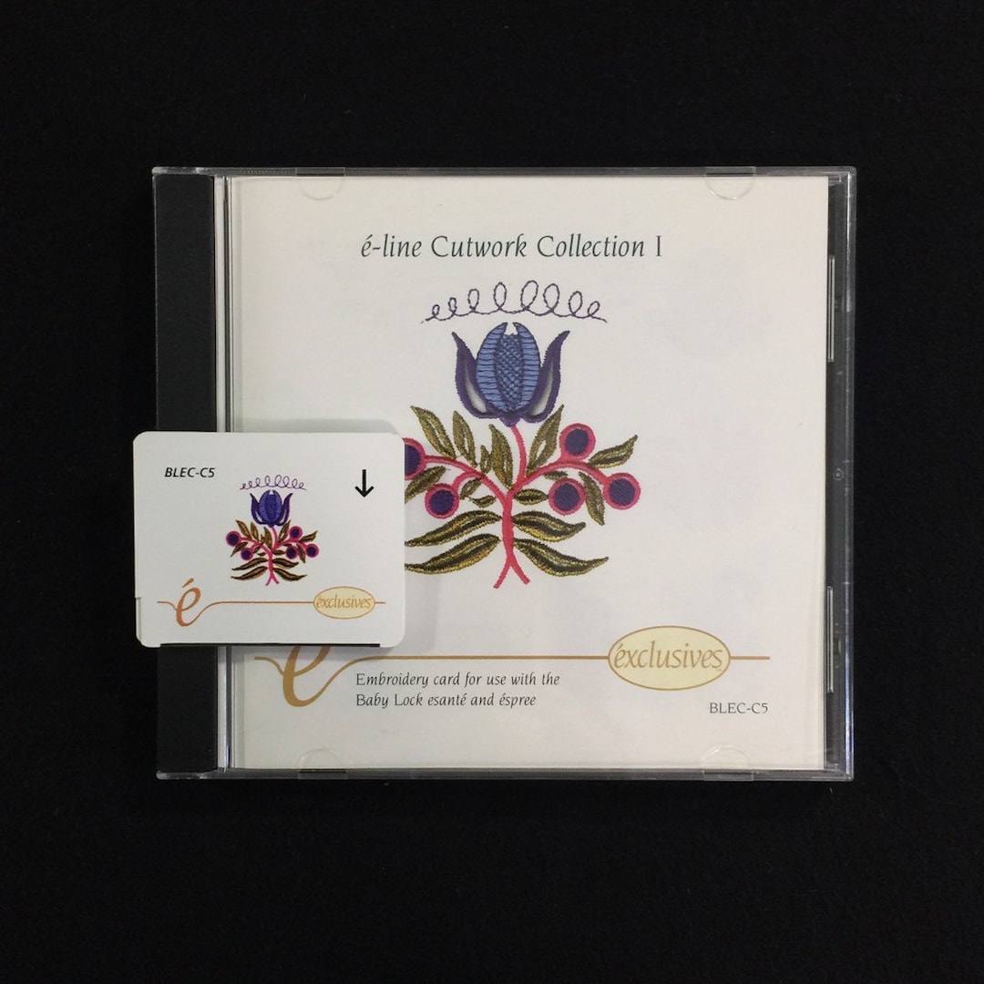 E-line Cutwork Embroidery Designs Card for Brother Bernina Deco White ...