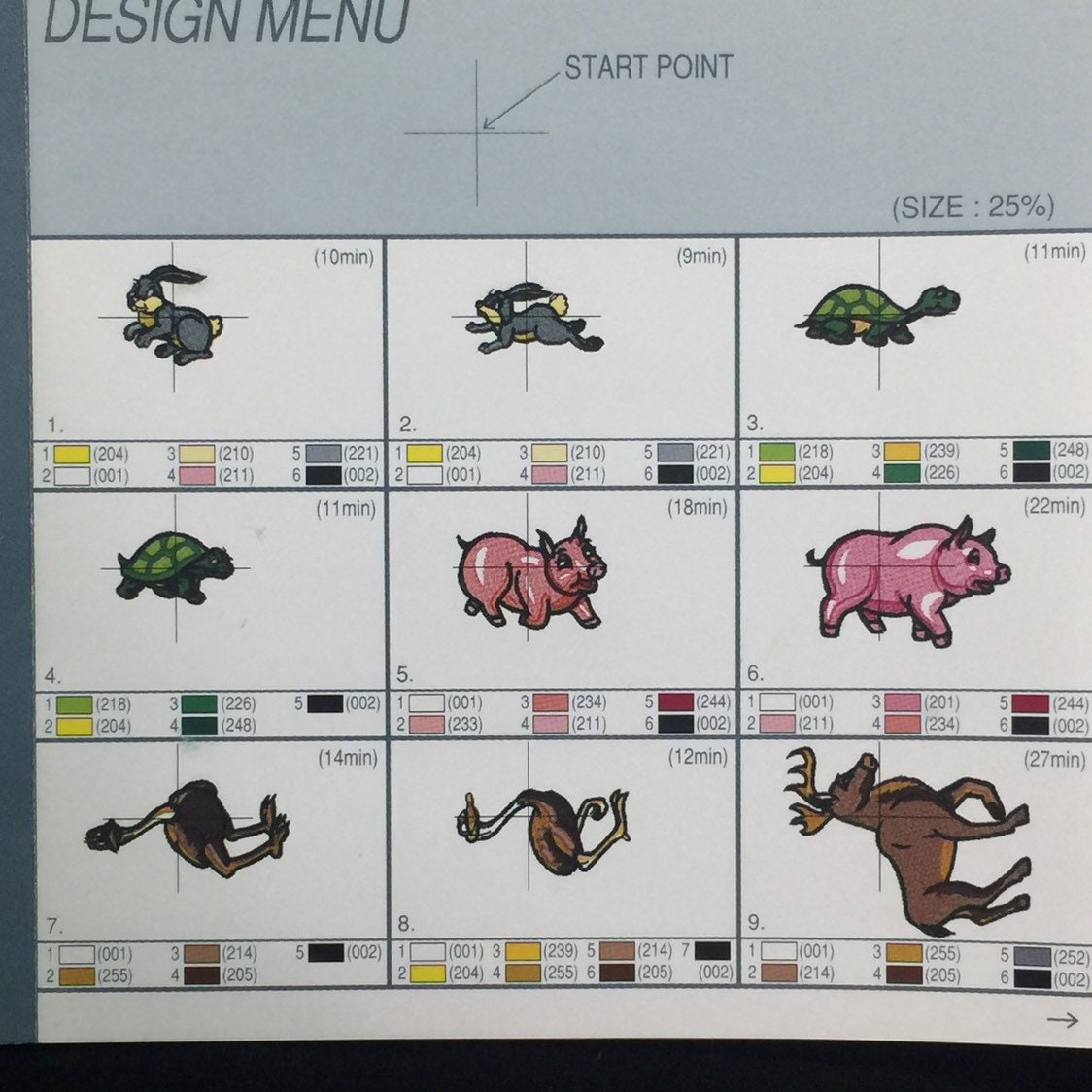 Noah's Ark Animals Embroidery Designs Card #S101-I for Janome Elna ...