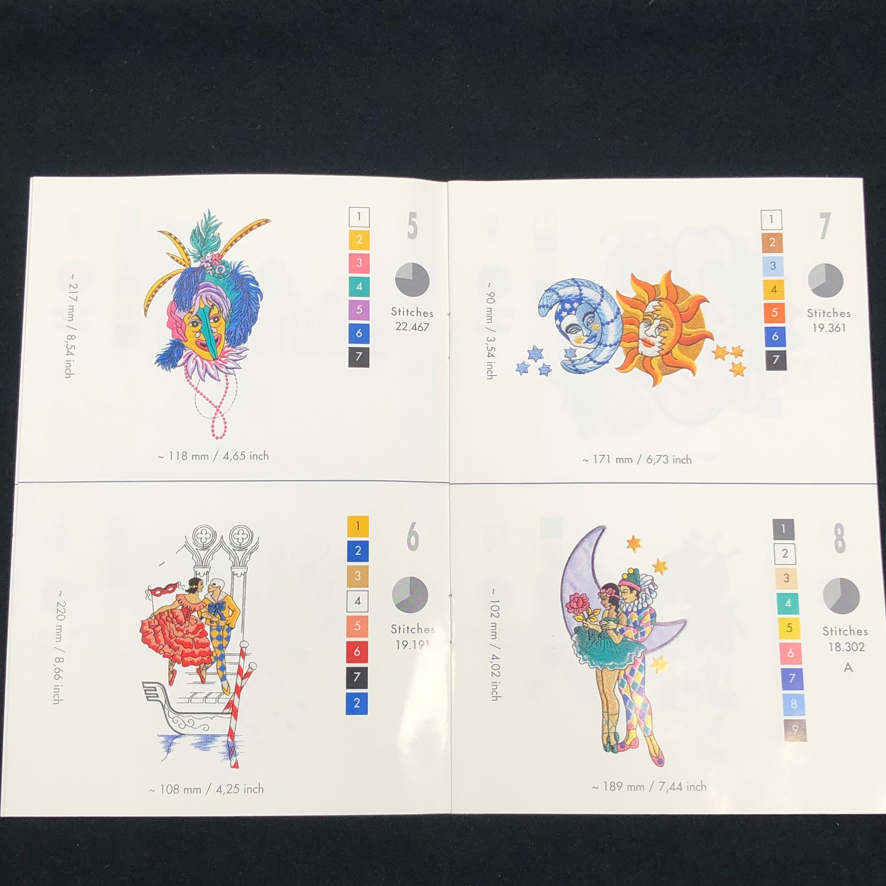 Carnival Embroidery Designs Card 321 for Pfaff Creative 2140 - Etsy