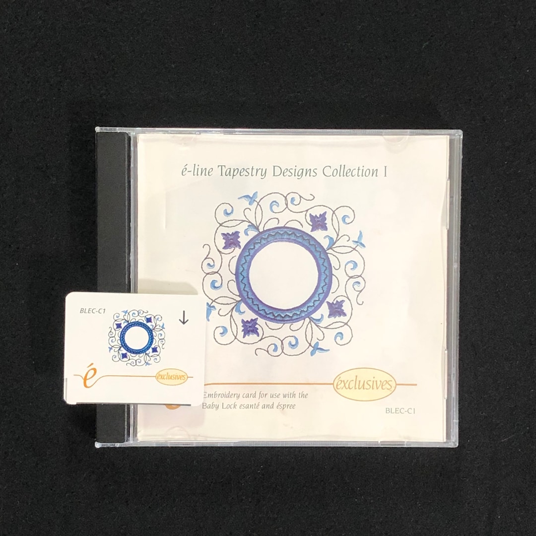 E-line Tapestry Embroidery Designs Card for Brother Bernina Deco White ...