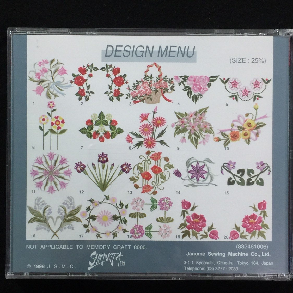Floral I Embroidery Designs Card 121 for Janome Elna Kenmore Embroidery ...