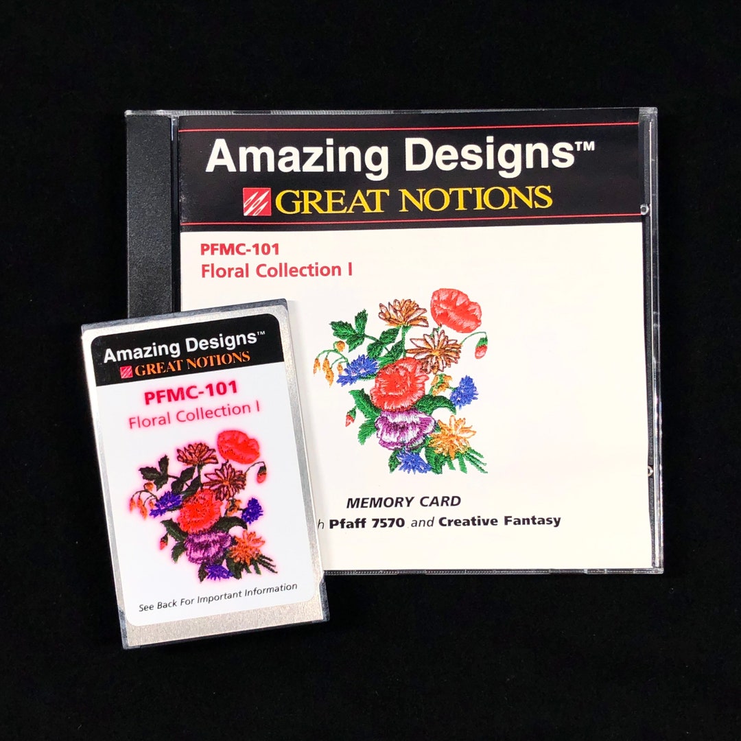 Floral #1 Embroidery Designs Card for Pfaff 7570, 7560 2140 Creative ...