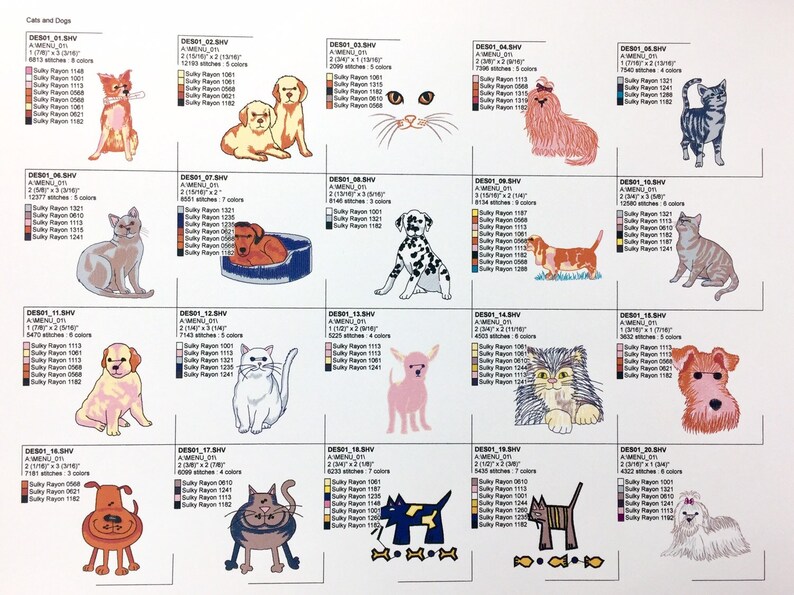 Cats and Dogs Embroidery Designs Floppy Disk for Husqvarna - Etsy