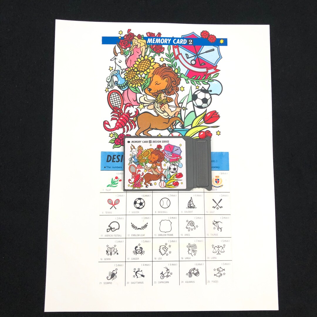 Zodiac Sports and Flowers Embroidery Designs Card #2 for Janome Elna ...