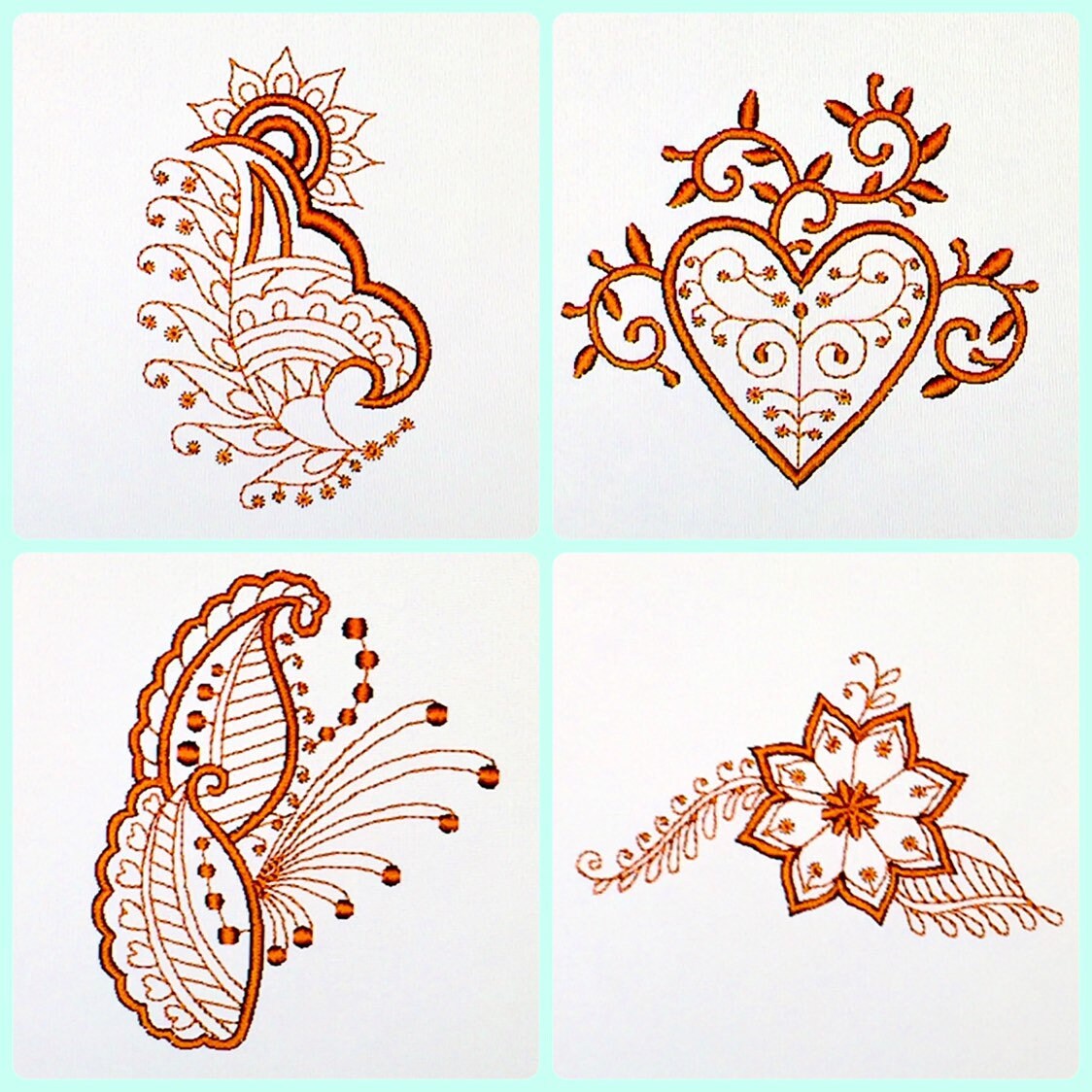 Henna Tattoos Embroidery Designs Disk for Husqvarna Viking Designer 1 ...
