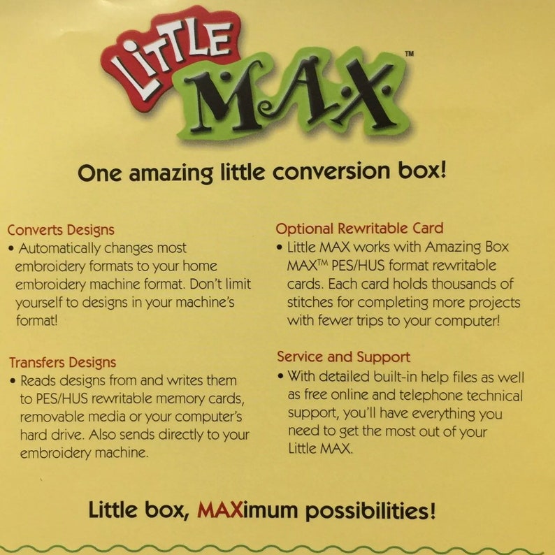 Amazing Designs Little Max Embroidery Designs Card Converter - Etsy