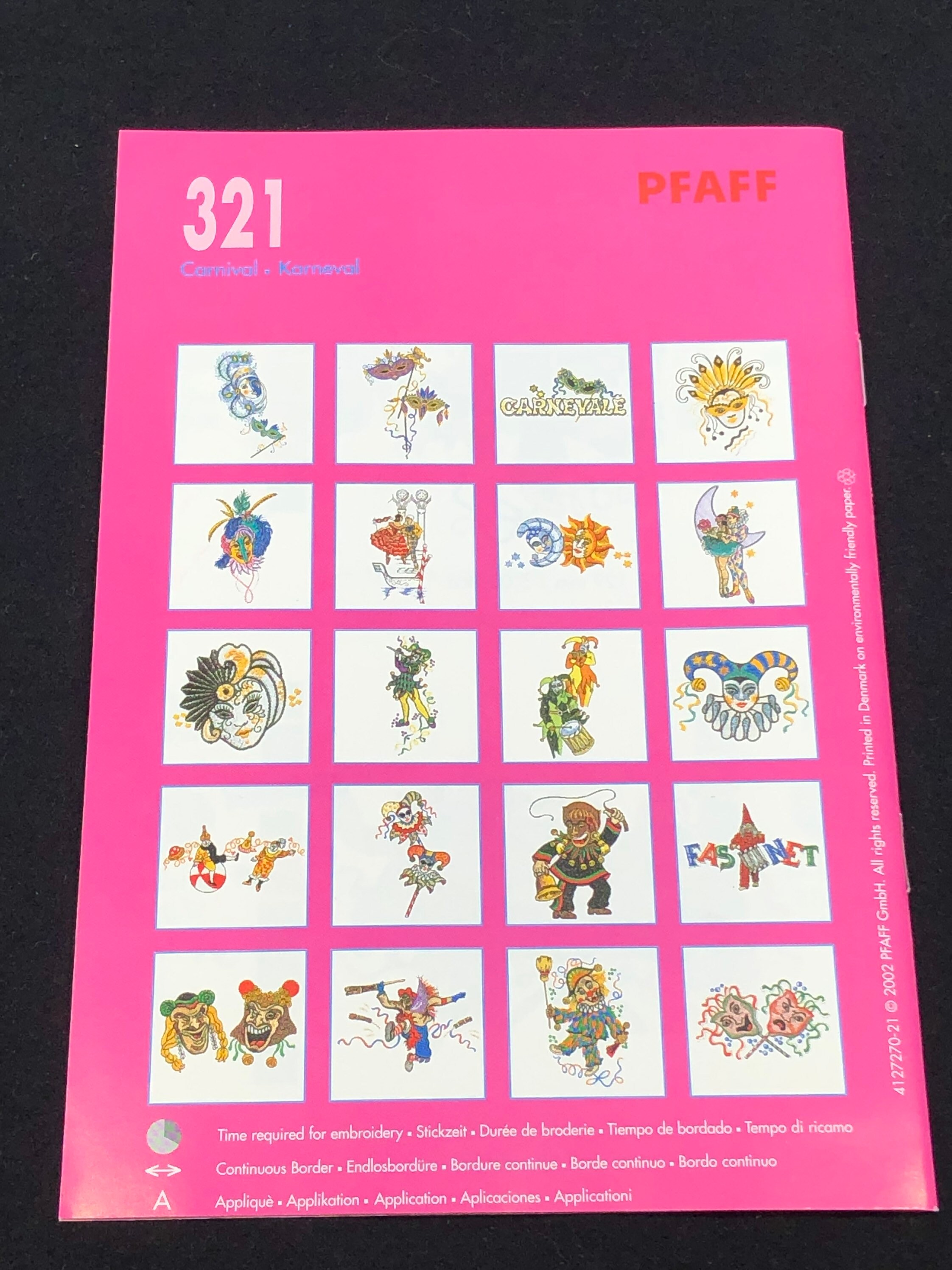 Carnival Embroidery Designs Card 321 for Pfaff Creative 2140 - Etsy