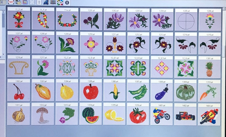 487 Embroidery Designs Library for Memory Craft 10000 on CD in JEF ...