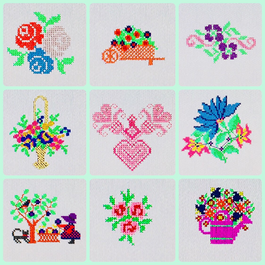 Cross Stitch Delight 2 Embroidery Designs Floppy Disk for Husqvarna ...