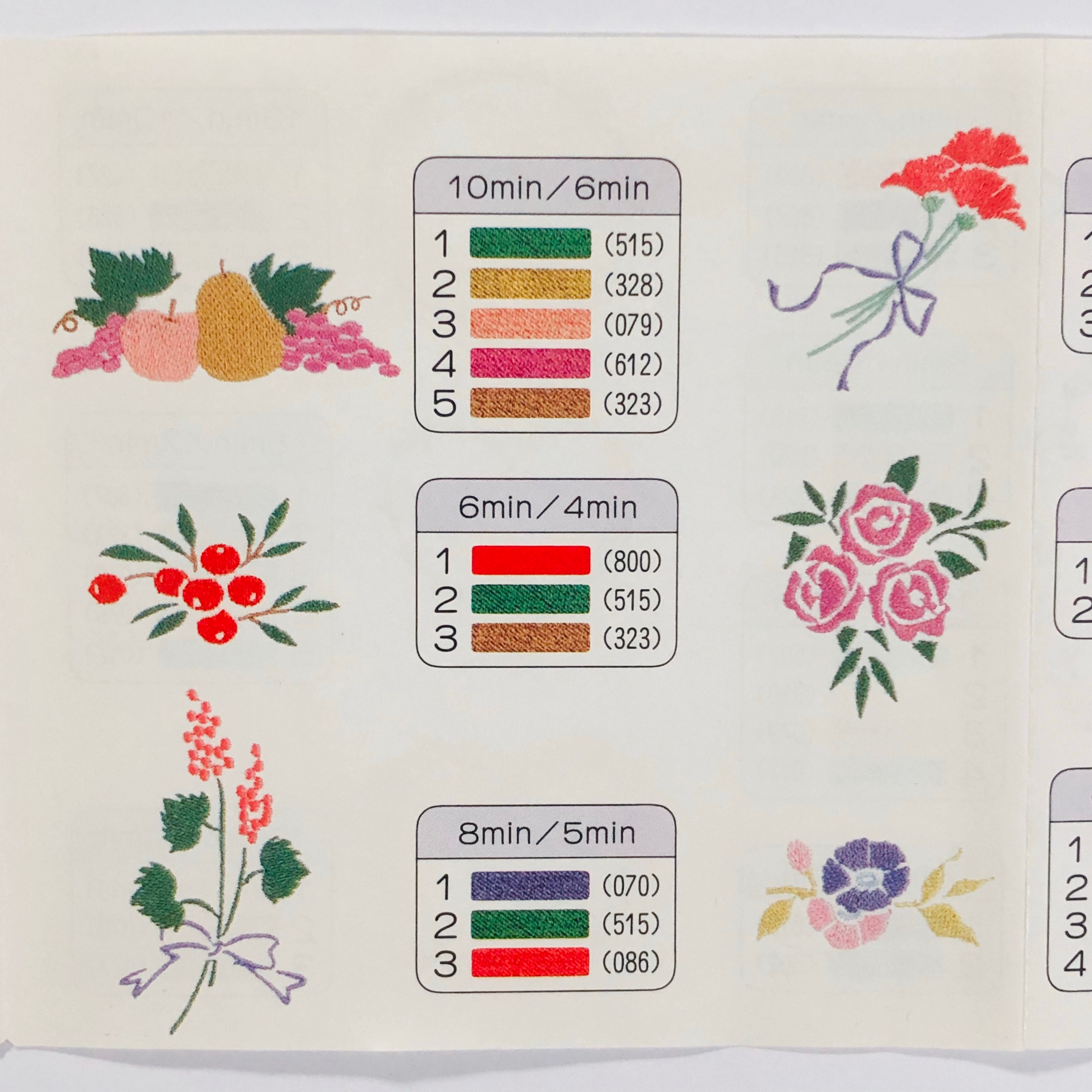 Flowers Fruits and Motifs Embroidery Designs Card 2 for - Etsy