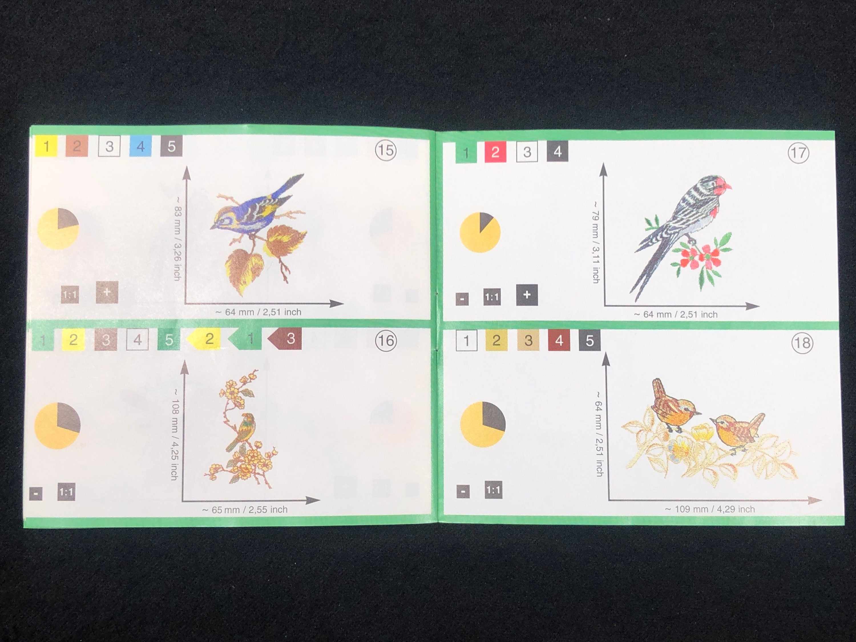 Birds Embroidery Designs Card 45 for Pfaff Creative 7570 7560 2160 2170 ...