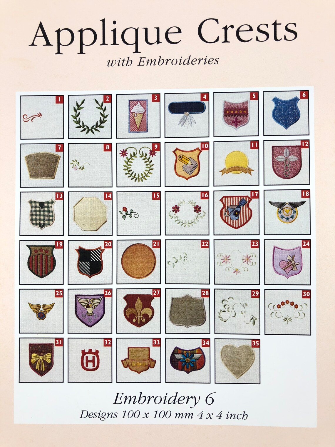 Applique and Crests Embroidery Designs Disk 6 Fits Husqvarna - Etsy