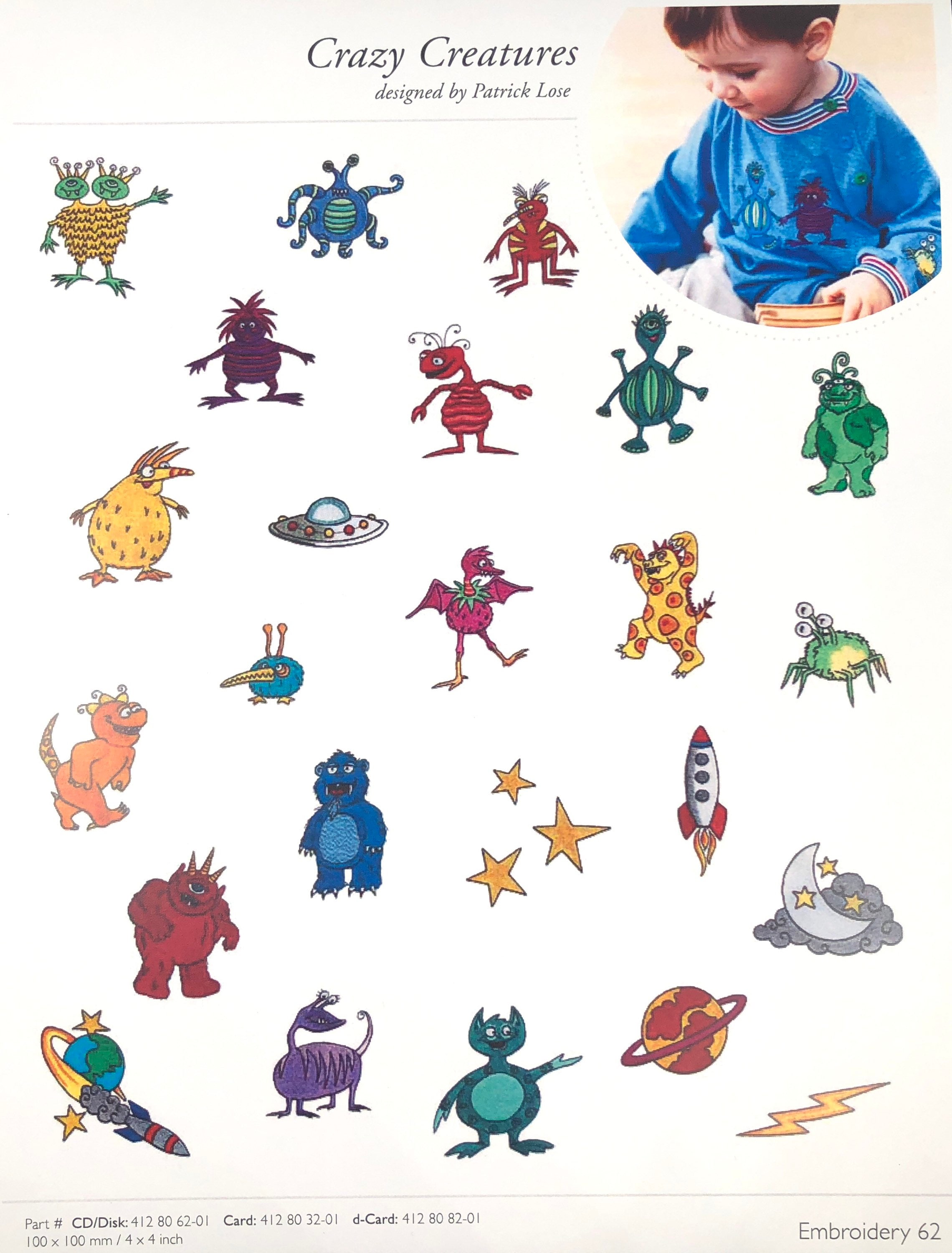 Crazy Creatures Embroidery Designs Disk 62 for Husqvarna - Etsy