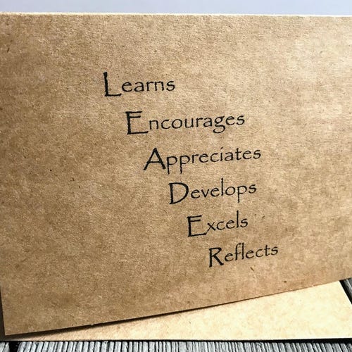 Leader Acronym Greeting Card With Envelope and Rose Sticker - Etsy