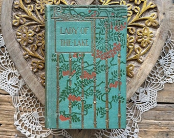 Antique the Lady of the Lake Book by Sir Walter Scott, Floral Henry ...