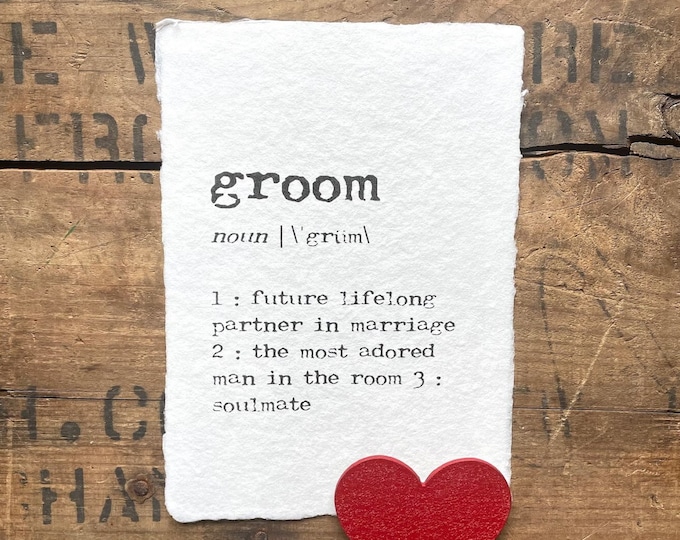 Groom Definition Print in Typewriter Font on 5x7, 8x10, 11x14 Handmade ...