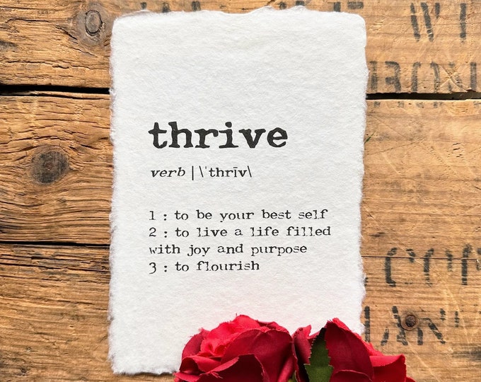 Thrive Definition Print in Typewriter Font on 5x7, 8x10, 11x14 Handmade ...