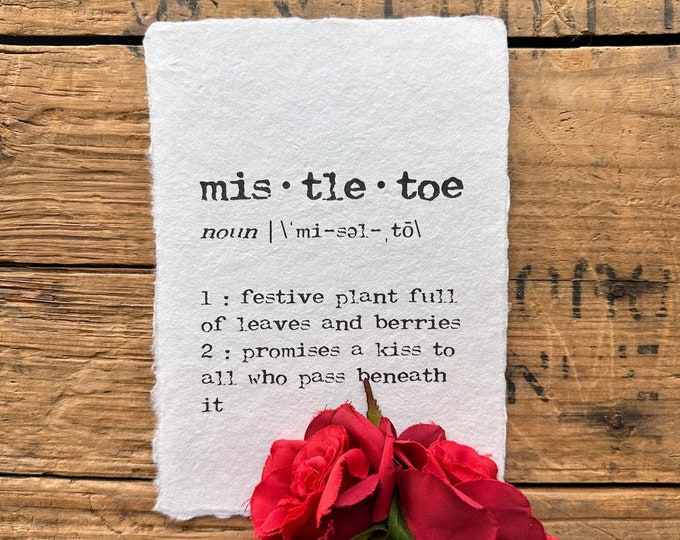 Mistletoe Definition Print in Typewriter Font on 5x7, 8x10, 11x14 ...